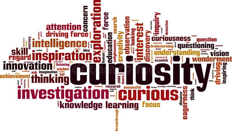 Curiosity word cloud stock vector. Illustration of learning - 260726727