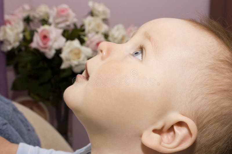 Curious baby stock image. Image of blue, small, baby - 11683773