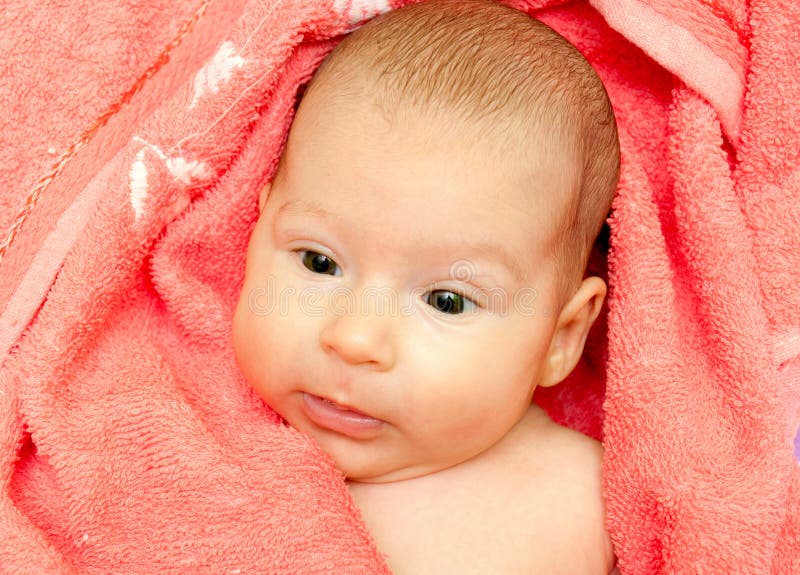 Curious baby stock image. Image of infant, blanket, adorable - 27526037