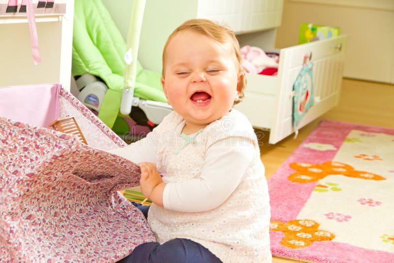 Curious baby stock image. Image of human, home, childrens - 45342201