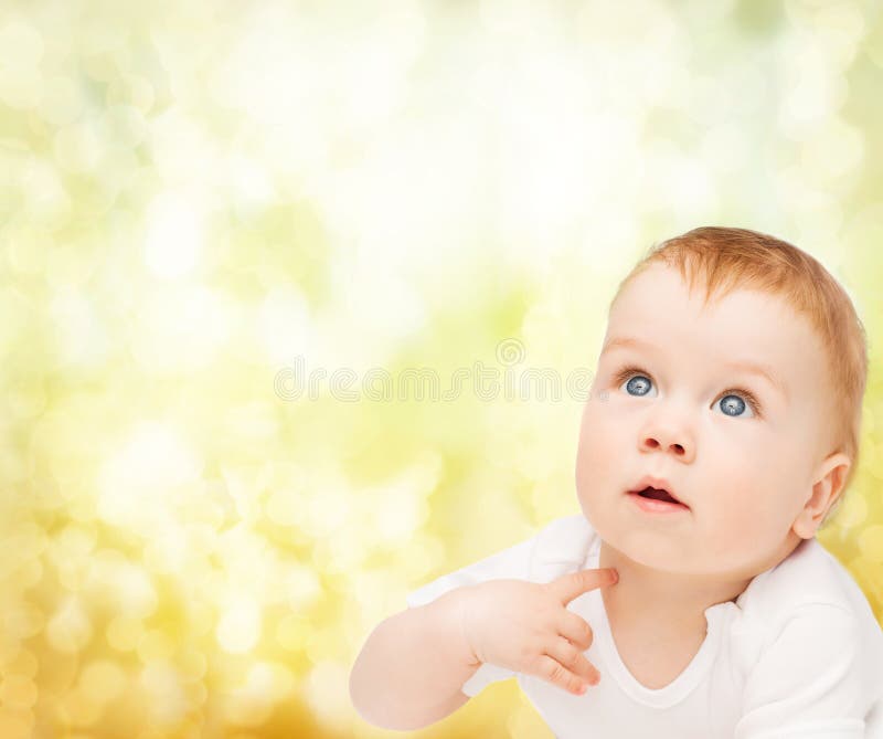 Curious baby looking up stock image. Image of happiness - 43520621