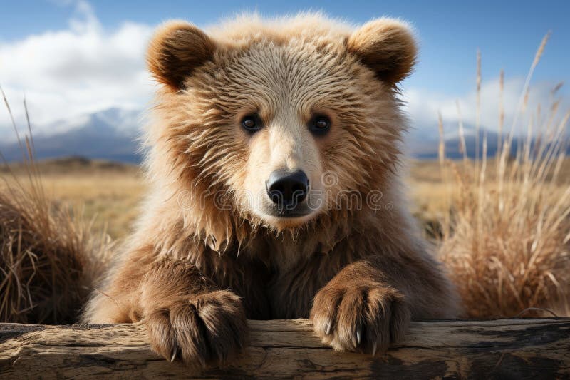 A Curious Bear Enjoying a Bowl of Popcorn in a Forested Outdoor Setting ...