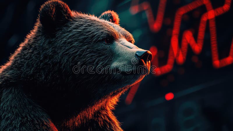 Curious Bear Observing Red Lines on Screen: Intriguing and Thought ...