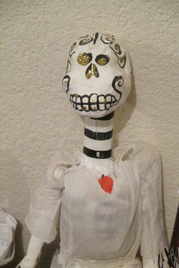 Curious and Beautiful Handmade Papercraft Skeleton Stock Photo - Image ...