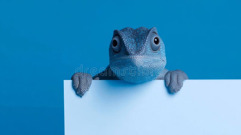 A Blue Lizard Coming Out from Under a Rock. Stock Image - Image of head ...
