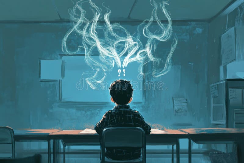 A Curious Boy in an Empty Classroom Dreams of Understanding and ...