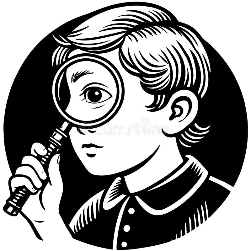 Curious Boy with Magnifying Glass Illustration Perfect for Educational ...