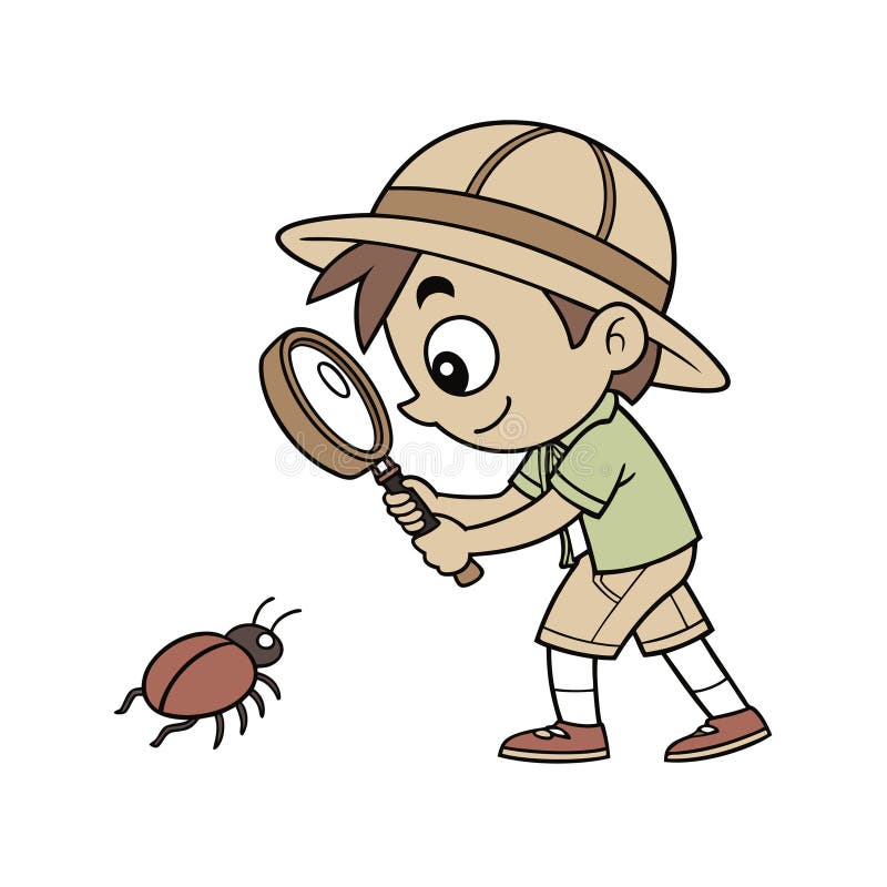 Curious Boy Scientist stock vector. Illustration of cartoon - 354817579