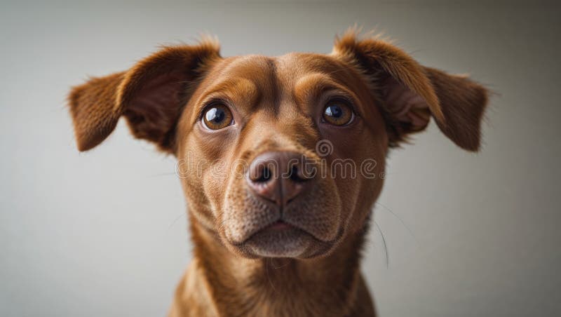 Curious Brown Dog Looking with Hope and Innocence Stock Photo - Image ...