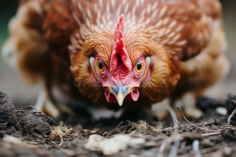 Closeup of a Curious Brown Hen Looking at the Camera Stock Photo ...