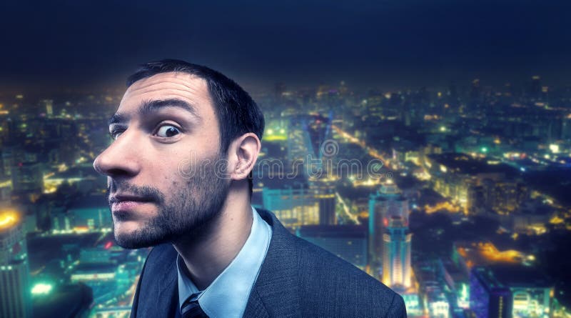 Inquisitive man stock image. Image of distrustful, glance - 58609519