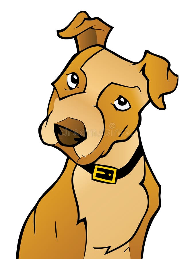 Curious Cartoon Dog stock vector. Illustration of thinking - 14374733