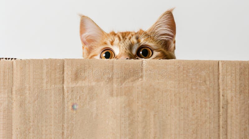The Curious Cat in Box.AI Generated Image Stock Photo - Image of fluffy ...