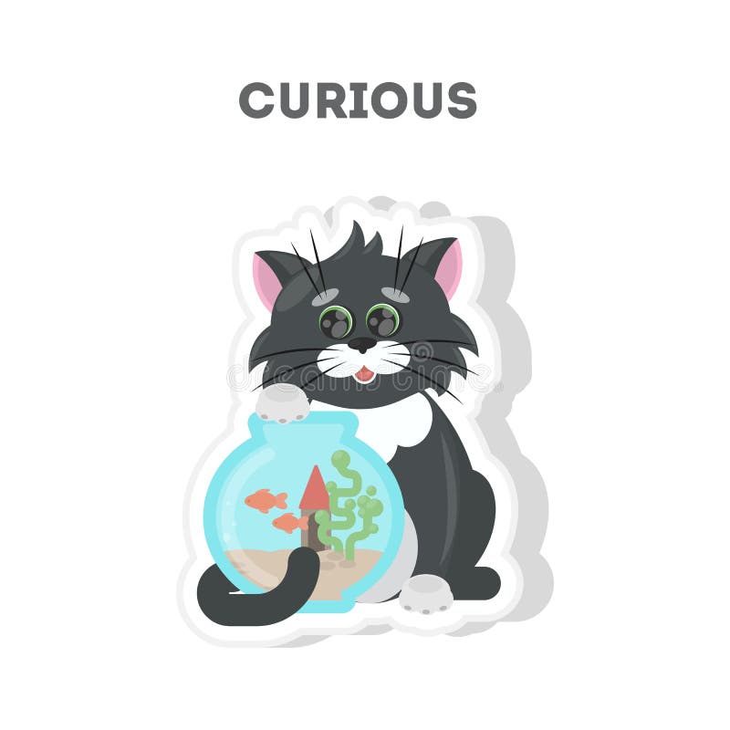 Portrait Curious Surprised Cat Stock Illustrations – 78 Portrait ...