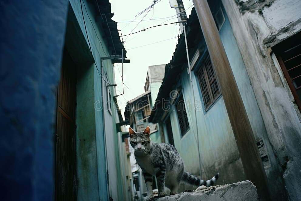 Curious Cat Looking at the Camera, Sniffing and Closing Up. Stock Photo ...