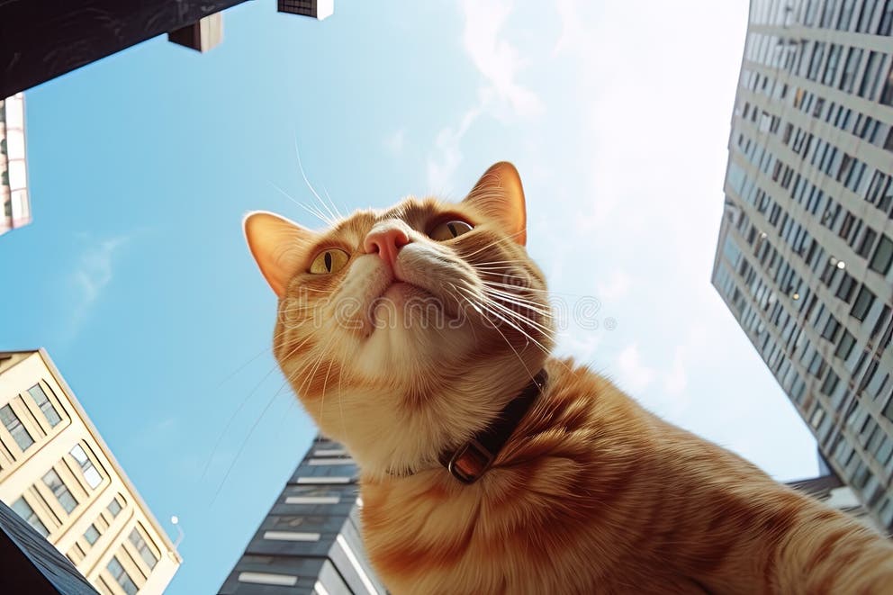 Curious Cat Looking at the Camera, Sniffing and Closing Up. Stock Image ...