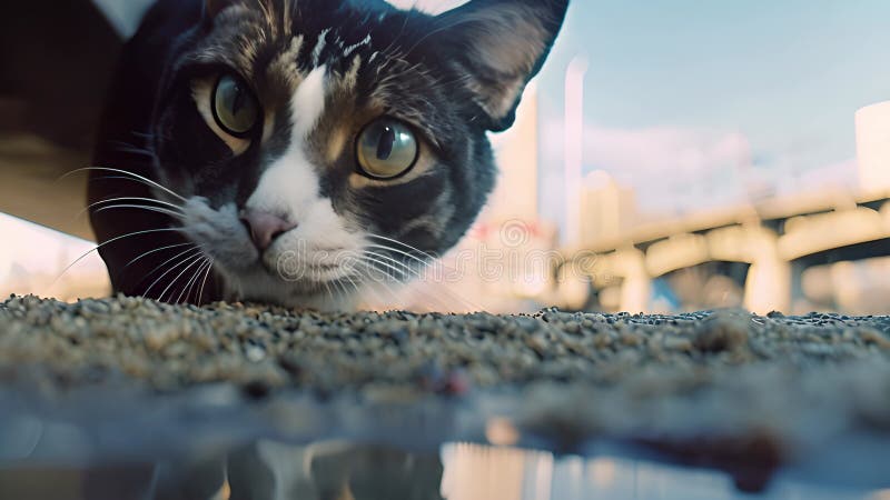 Curious Cat Looking at the Camera, Sniffing and Closing Up Stock Video ...