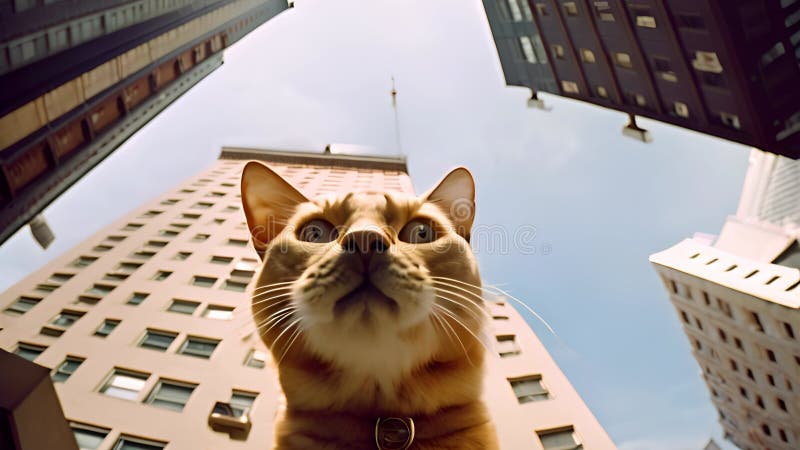 Curious Cat Looking at the Camera, Sniffing and Closing Up Stock ...