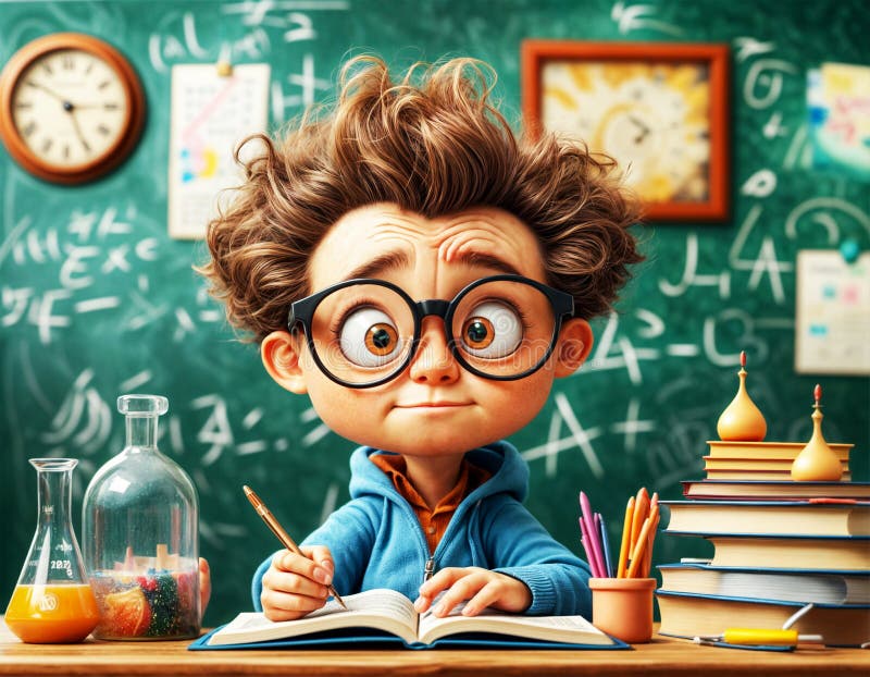 Curious Cat Observes Young Student in Classroom Stock Image - Image of ...