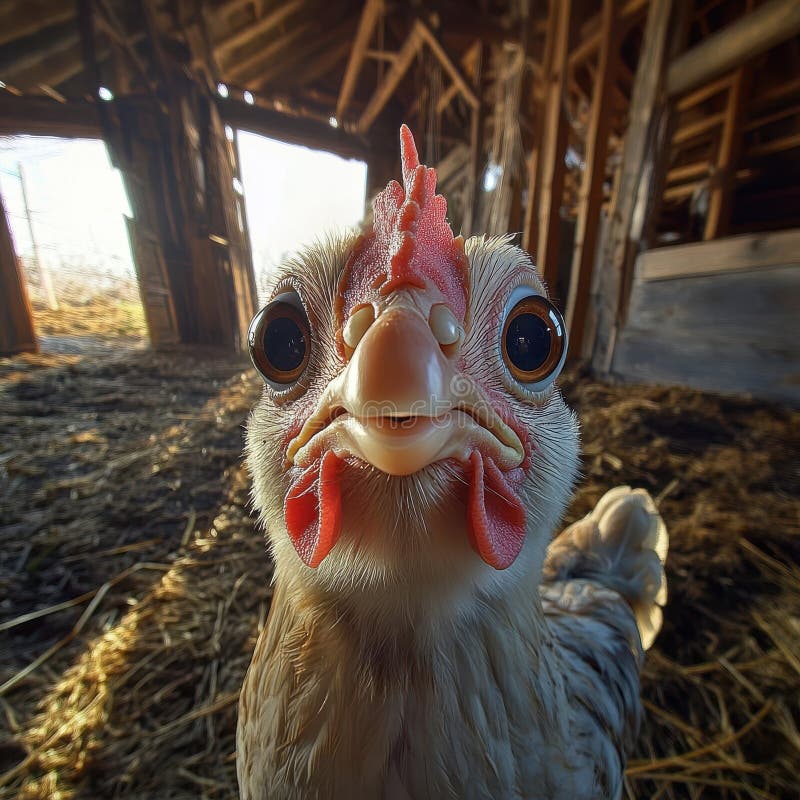 Curious Chicken in Barnyard Setting for Rustic Farm Decor Stock Image ...