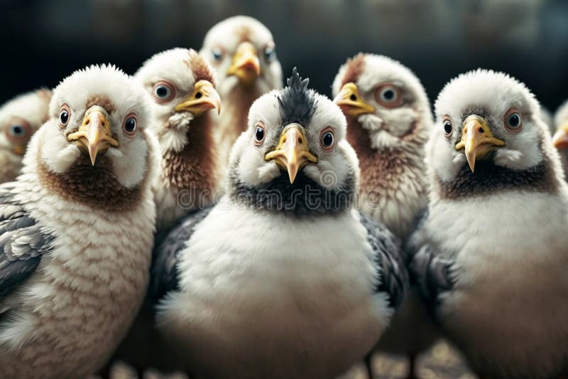 Curious Chicken Encounter: Close-Up of a Flock Engaging the Camera AI ... Curious Chicken Encounter: Close-Up of a Flock Engaging the Camera AI ...