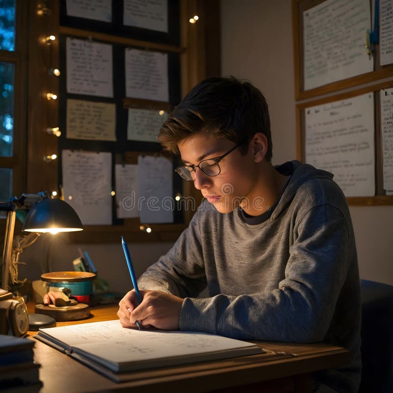 Curious Child Exploring Science Homework with Experiment Tools at a ...