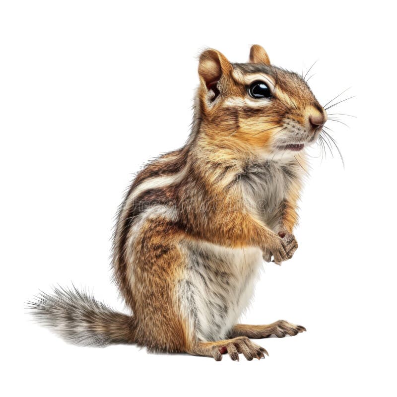 A Curious Chipmunk Standing on Hind Legs Stock Image - Illustration of ...