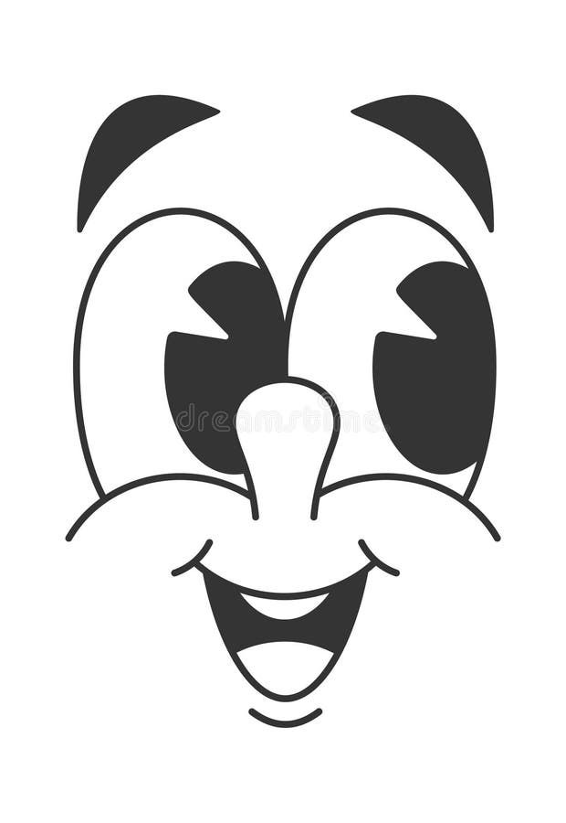 Curious Comic Face Character Doodle Stock Vector - Illustration of ...