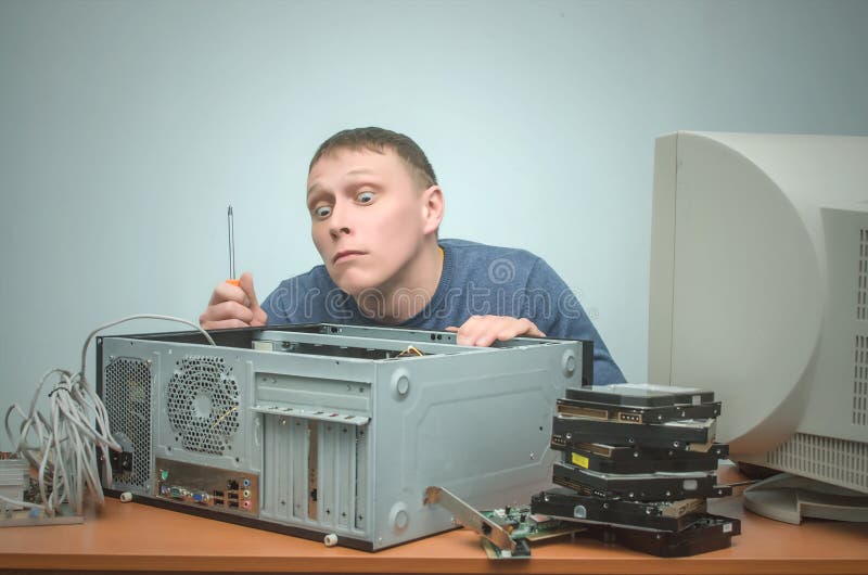 Computer Repairman. Computer Technician Engineer. Support Service ...