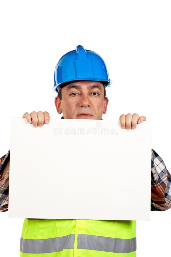 Curious Construction Worker Stock Photo - Image of person, advertise ...