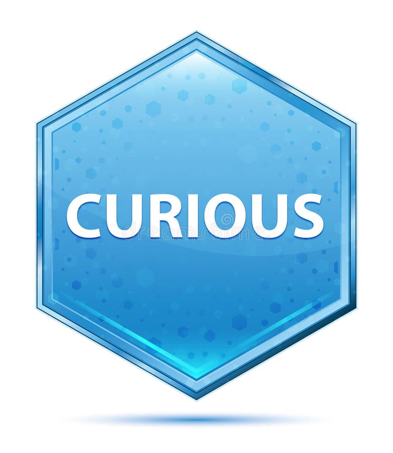 Curious Crystal Blue Hexagon Button Stock Illustration - Illustration ...