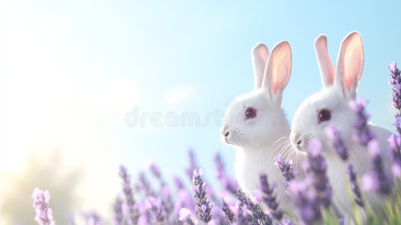 Curious Cute Bunny Peeking Over White Wall with Green Ivy in Bright ...