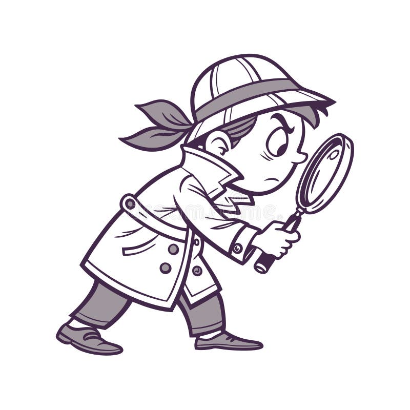 Curious Detective Boy on a Case Stock Vector - Illustration of ...
