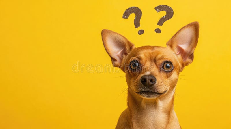 A Curious Dog with a Question Mark on Its Forehead, Looking Puzzled ...