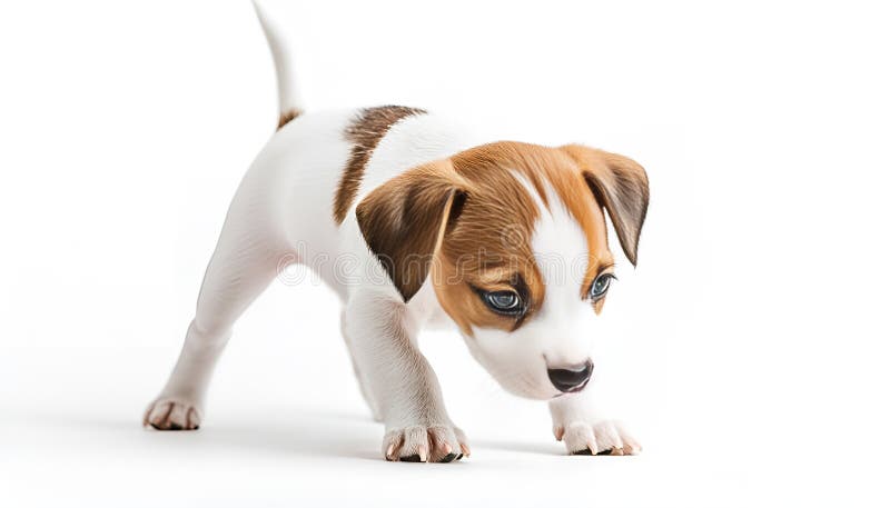 Curious Dog Sniffing the Ground in a Studio Setting Stock Photo - Image ...