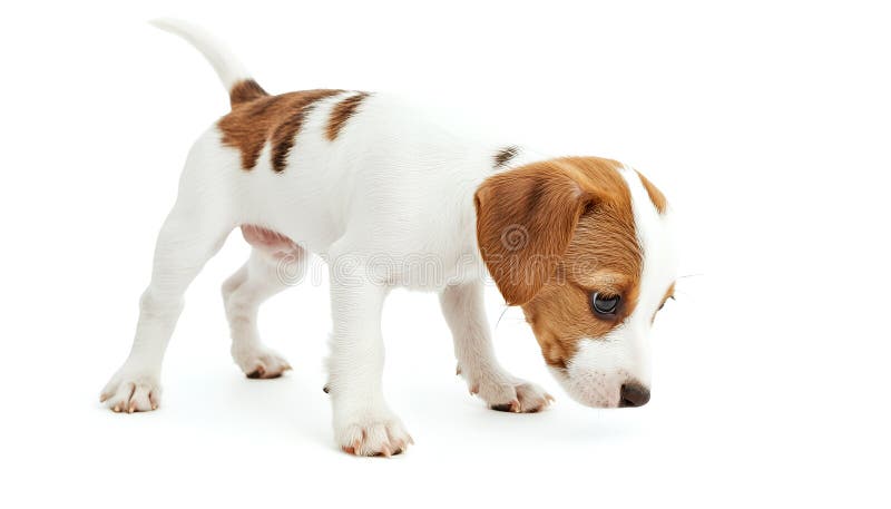 Curious Dog Sniffing the Ground in a Studio Setting Stock Photo - Image ...