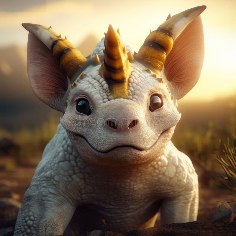 Curious Dragon-like Creature in Natural Setting Stock Illustration ...