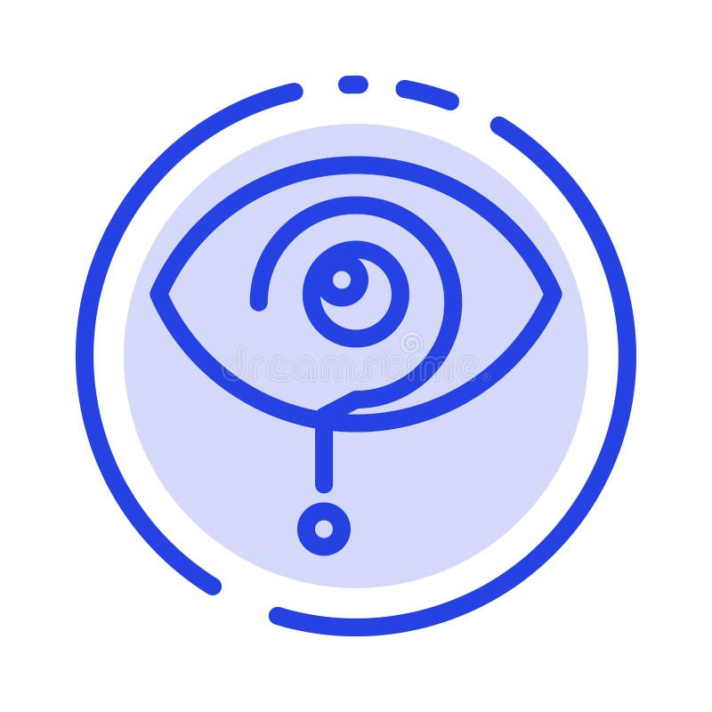 Curious, Exclamation, Eye, Knowledge, Mark Blue Dotted Line Line Icon ...