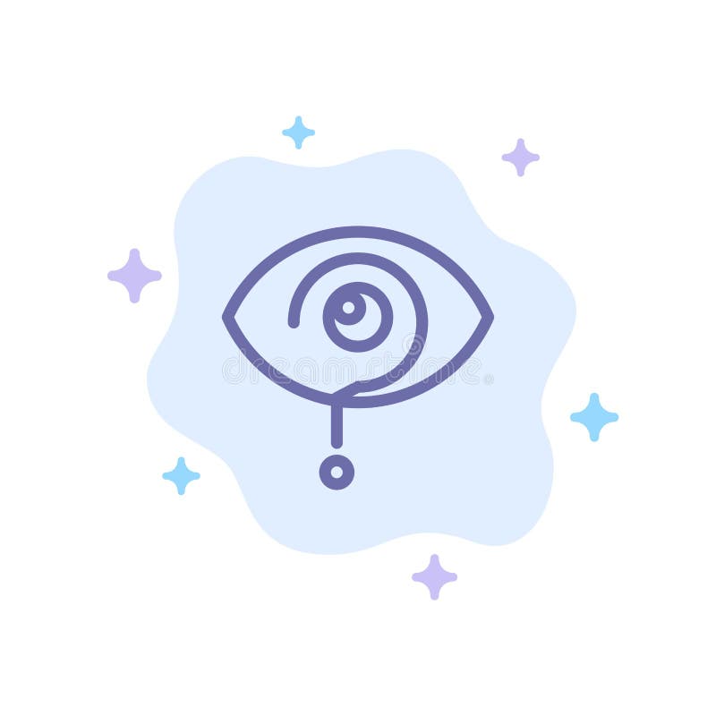 Curious, Exclamation, Eye, Knowledge, Mark Blue Icon on Abstract Cloud ...