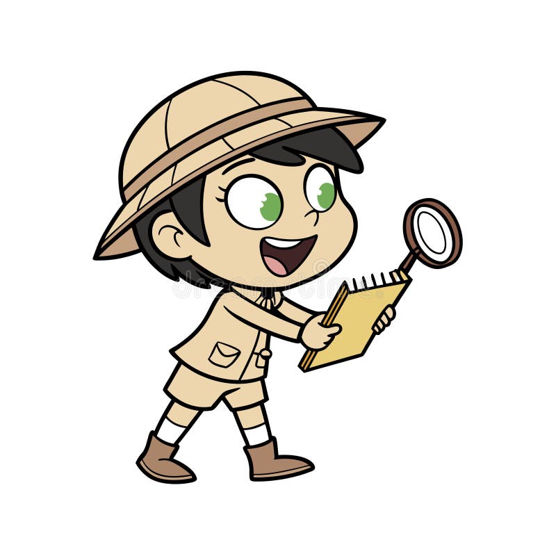 Curious Explorer Boy Character Stock Illustration - Illustration of ...