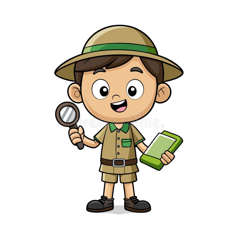 Curious Explorer Boy Character Stock Vector - Illustration of character ...