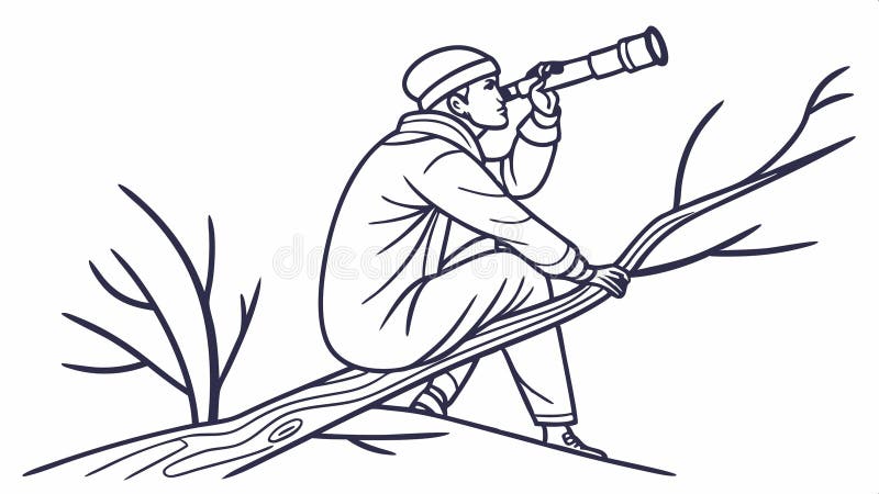 Explorer Using Telescope, Observation and Discovery in Nature Graphic ...