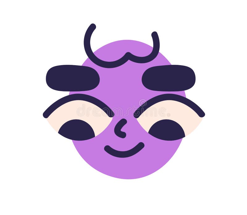 Curious Face Avatar of Cute Funny Comic Abstract Character Looking Down ...