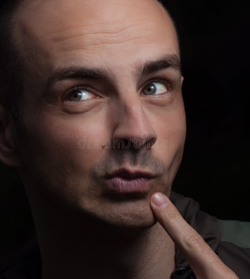 Curious face man portrait stock image. Image of discovery - 55141015