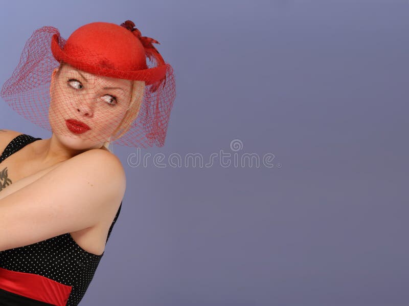 Curious Fifties Pin-up - Space for Text Stock Photo - Image of fashion ...