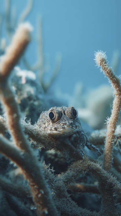 Curious Fish Peeping through Intricate Coral Branches. Stock ...
