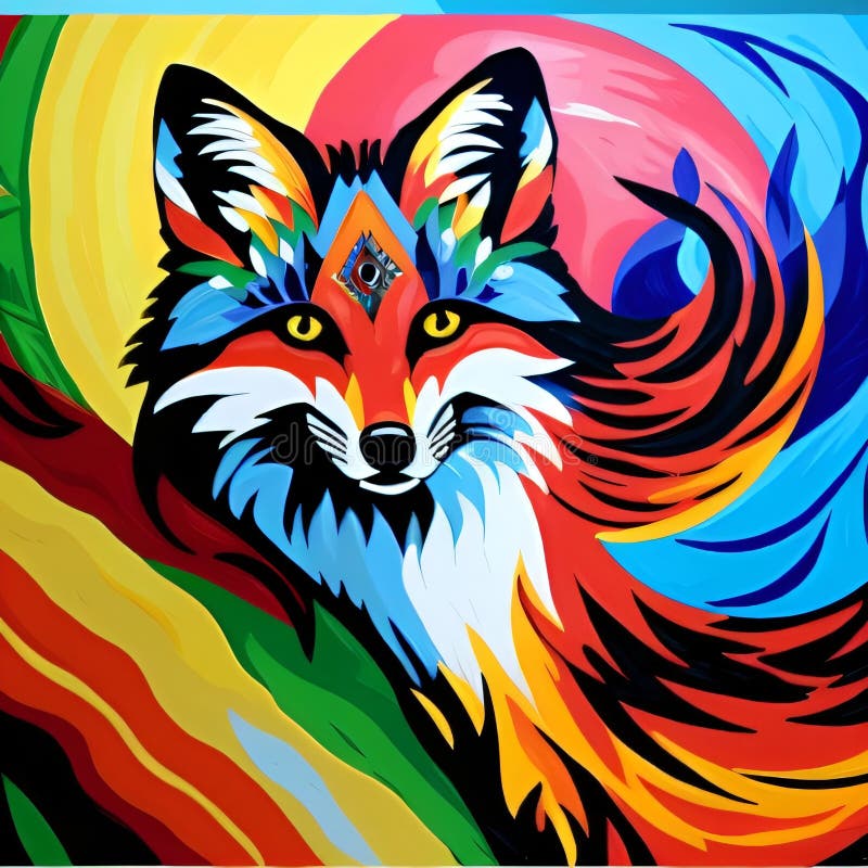 Curious Fox Tribal Art Expression Stock Illustration - Illustration of ...