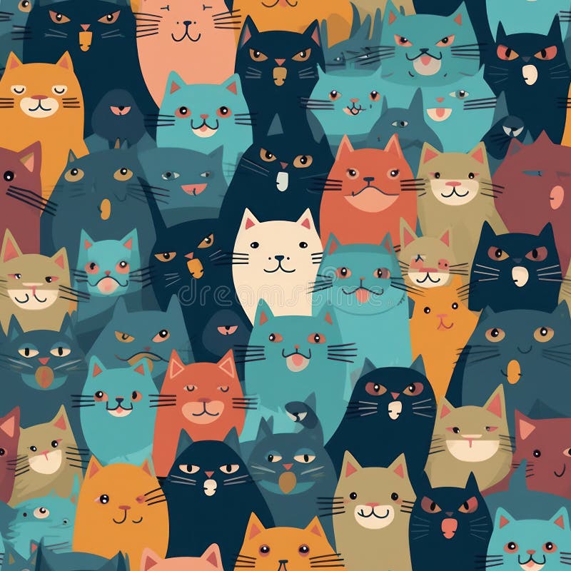 Cats Crowd Stock Illustrations – 308 Cats Crowd Stock Illustrations ...