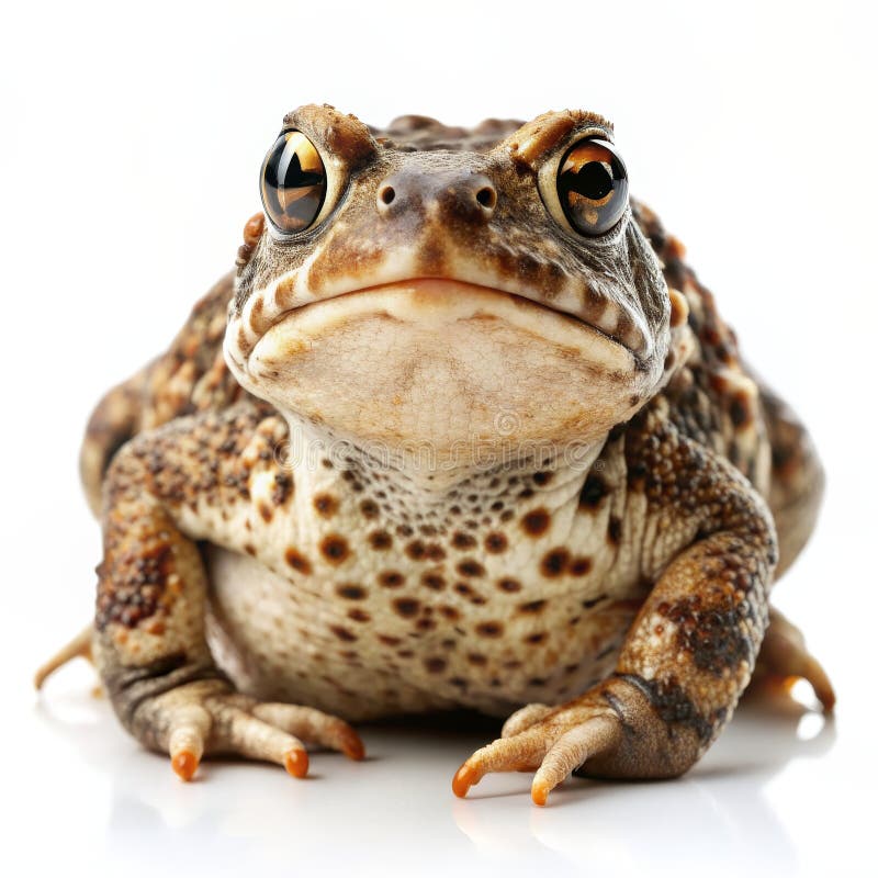 The Curious Gaze of a Brown Toad a Detailed Composition with a White ...