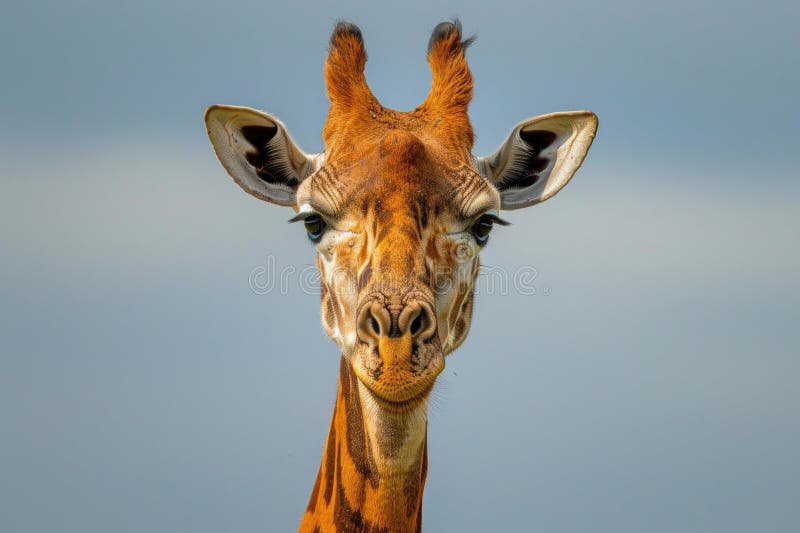 A Curious Giraffe Leans Down To Look at the Camera. Stock Illustration ...
